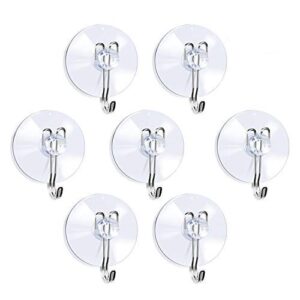 dsmy suction cup hooks, removable home kitchen bathroom small suction cups wall hooks for glass towel hangers, utility hooks, hanging supplies - 7 packs (7)