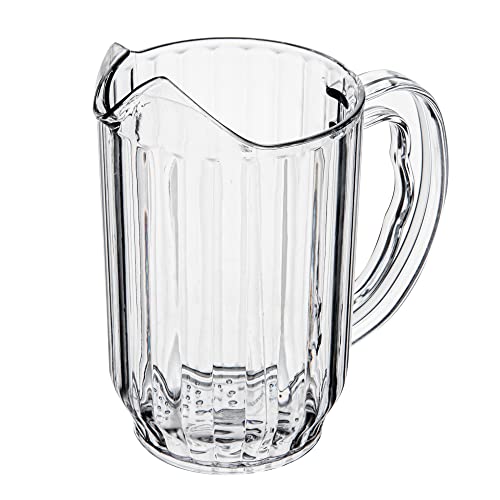 Restaurantware Base 32 Ounce Beer Pitcher, 1 Durable Restaurant Pitcher - Hard Plastic, Serve Soda, Lemonade, Juice, or Sangria, Clear Plastic Water Pitcher, For Bars, Parties, or Homes