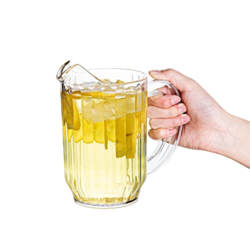 Restaurantware Base 32 Ounce Beer Pitcher, 1 Durable Restaurant Pitcher - Hard Plastic, Serve Soda, Lemonade, Juice, or Sangria, Clear Plastic Water Pitcher, For Bars, Parties, or Homes