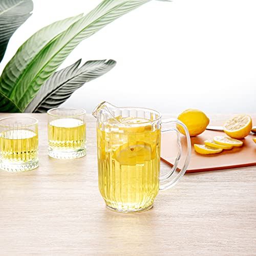 Restaurantware Base 32 Ounce Beer Pitcher, 1 Durable Restaurant Pitcher - Hard Plastic, Serve Soda, Lemonade, Juice, or Sangria, Clear Plastic Water Pitcher, For Bars, Parties, or Homes