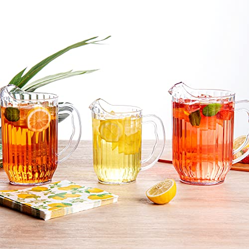 Restaurantware Base 32 Ounce Beer Pitcher, 1 Durable Restaurant Pitcher - Hard Plastic, Serve Soda, Lemonade, Juice, or Sangria, Clear Plastic Water Pitcher, For Bars, Parties, or Homes