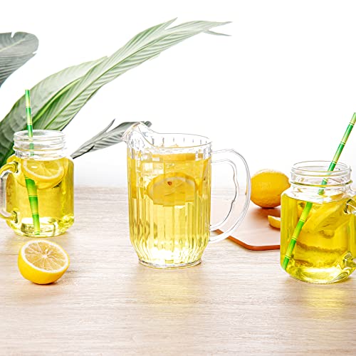 Restaurantware Base 32 Ounce Beer Pitcher, 1 Durable Restaurant Pitcher - Hard Plastic, Serve Soda, Lemonade, Juice, or Sangria, Clear Plastic Water Pitcher, For Bars, Parties, or Homes