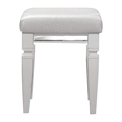 Lexicon Laoghaire Fabric Vanity Stool, White