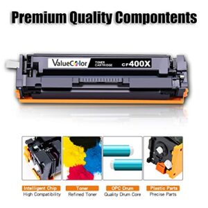 Valuecolor Compatible Toner Cartridge Replacement for HP 201X 201A CF400X CF401X CF402X CF403X CF400A Used in Color Pro MFP M277dw MFP M277c6 M277n M252n M252dw Printer (4 Pack)