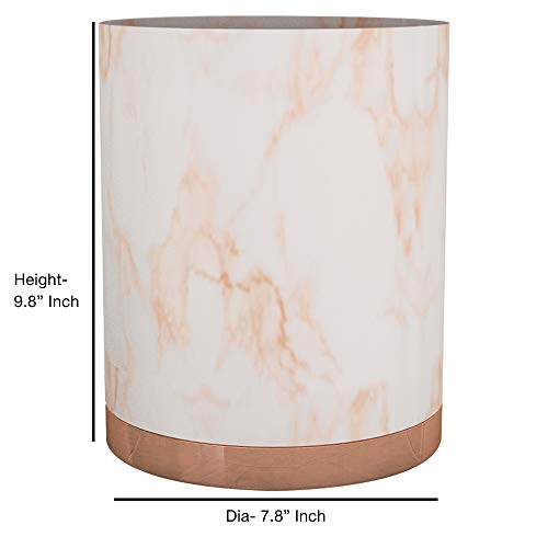 nu-steel MST8CH Misty Copper Collection Wastebasket or Dustbin, Perfect for Home & Bathroom Accessories, Resin and Metal