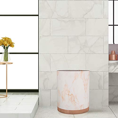 nu-steel MST8CH Misty Copper Collection Wastebasket or Dustbin, Perfect for Home & Bathroom Accessories, Resin and Metal