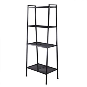 FRITHJILL Book Ladder Shelf,4-Tier Ladder Shelf Bookcase Storage Flower Shelf Display Shelf，Black