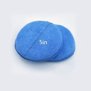 Microfiber Applicator Pad, 20 Pack 5 Inch Blue Ultra-Soft Car Wax Applicator Pad Use for Detailing, Waxing, Dust Removing and Polishing Vehicles, Foam Auto Wax Applicator Pad