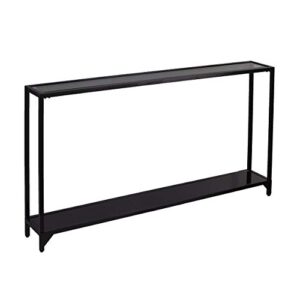 sei furniture bergen narrow metal console table, black