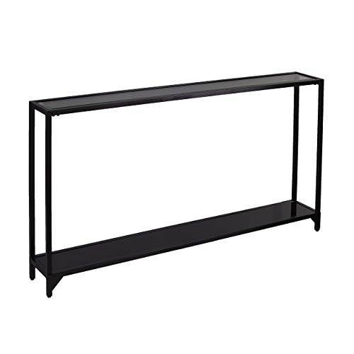 SEI Furniture Bergen Narrow Metal Console Table, Black