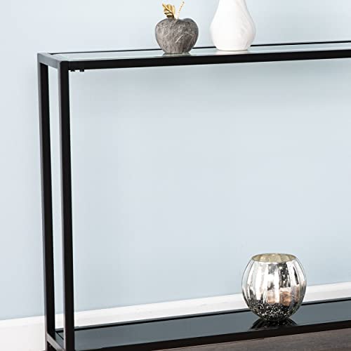 SEI Furniture Bergen Narrow Metal Console Table, Black