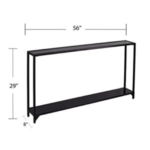 SEI Furniture Bergen Narrow Metal Console Table, Black