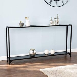 SEI Furniture Bergen Narrow Metal Console Table, Black