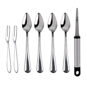 grapefruit spoons, grapefruit knife with fruit forks (7 pcs)