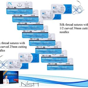 Suture Training Pad Suture Kit Practice Kit for Medical Dental Vet Training Students, Including Large Silicone Pad,Tool Kit with Needles-Demonstration Purpose Only