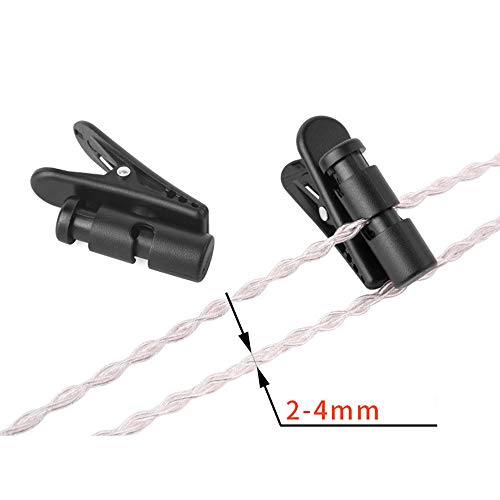 2 Packs Earpiece Headphone Earphone Earbud Cable Clip Clamp Hooks Compatible with Sennheiser IE80S IE800s 334 mis Technica dhc 1.5mm-3mm Flat Cable Clip