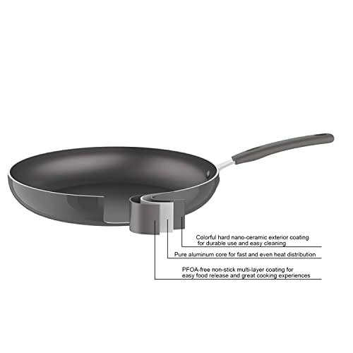 Amazon Basics Ceramic Non-Stick 12.5-Inch Skillet, Grey