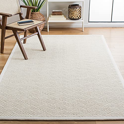 SAFAVIEH Natural Fiber Collection 9' x 12' Ivory NF487A Handmade Premium Wool & Jute Area Rug