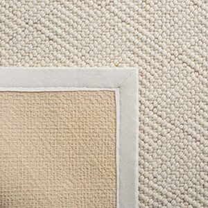 SAFAVIEH Natural Fiber Collection 9' x 12' Ivory NF487A Handmade Premium Wool & Jute Area Rug