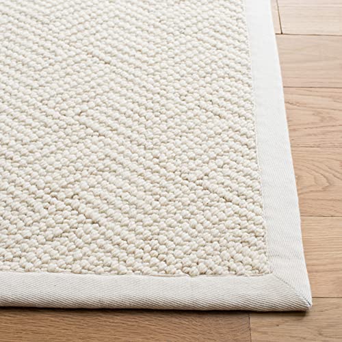 SAFAVIEH Natural Fiber Collection 9' x 12' Ivory NF487A Handmade Premium Wool & Jute Area Rug