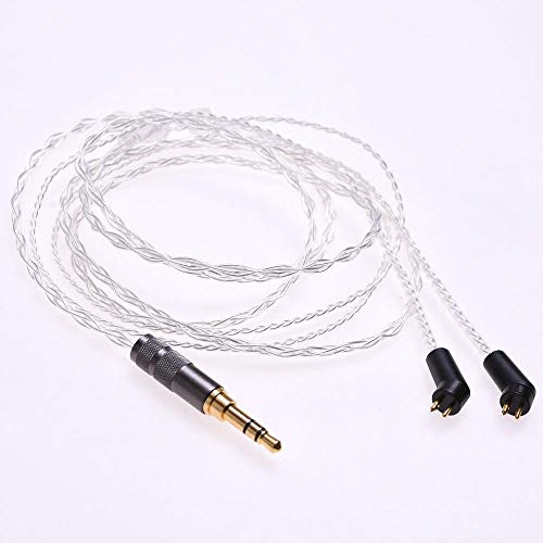 GAGACOCC 1.2m (4ft) 5N OCC Silver Plated Headphone Extension Cord Cable for Etymotic ER4P ER4B ER4S ER4SR ER4XR ER4PT Balanced Cable (2 pin Plug)