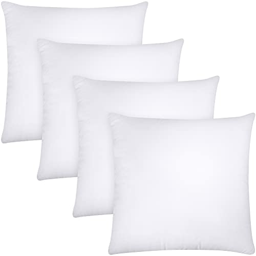 Utopia Bedding Throw Pillows (Set of 4, White), 12 x 12 Inches Pillows for Sofa, Bed and Couch Decorative Stuffer Pillows