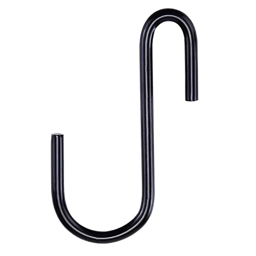 Rivexy 20 Pack Black S Hooks for Hanging Plants, S Hooks for Hanging Clothes, Stainless Steel S Hooks Heavy Duty, Durable S Shaped Hooks for Kitchen, Small S Hooks for Hanging Heavy Duty, Closet Hooks