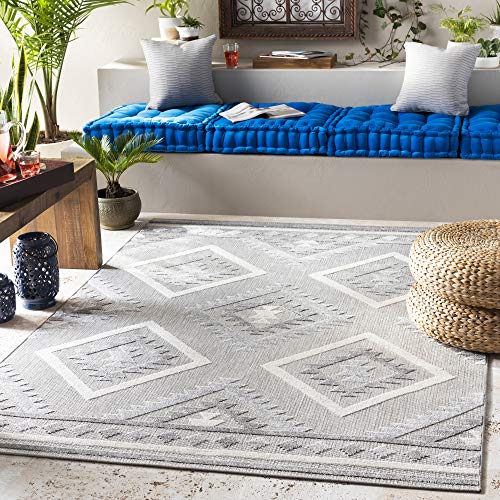 Artistic Weavers Mette Bohemian Outdoor Area Rug, 7'10" x 10'3", Grey