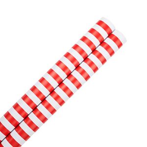 JAM Paper Gift Wrap - Striped Wrapping Paper - 50 Sq Ft Total - Red & White Stripes - 2 Rolls/Pack