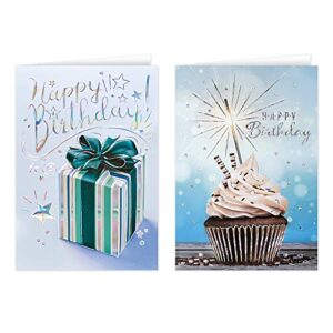 The Gallery Collection - Birthday Cards Assortment Box (35 Cards), Foil & Embossing (Birthday Formal)