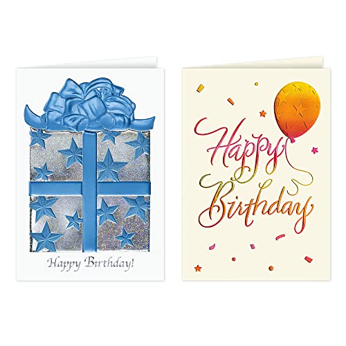 The Gallery Collection - Birthday Cards Assortment Box (35 Cards), Foil & Embossing (Birthday Formal)