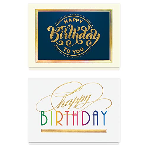 The Gallery Collection - Birthday Cards Assortment Box (35 Cards), Foil & Embossing (Birthday Formal)