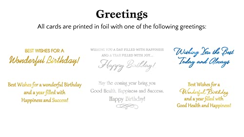 The Gallery Collection - Birthday Cards Assortment Box (35 Cards), Foil & Embossing (Birthday Formal)