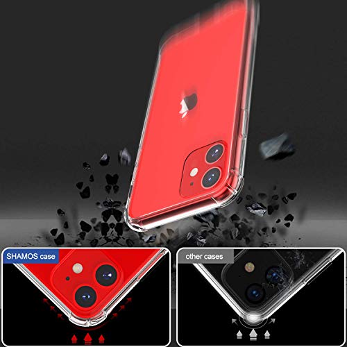 Shamo's iPhone 11 Case, Crystal Clear Anti-Scratch Shock Absorption Cover, TPU Bumper with Reinforced Corners