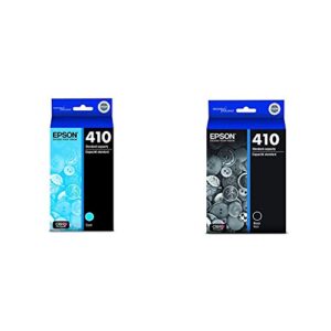 epson t410220 claria premium cyan ink & 410 ink cartridge, black