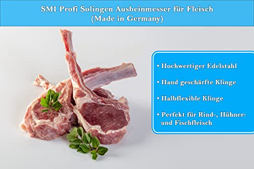 SMI - 6 inch Solingen Boning Knife Curved Meat Knife Professional Flexible Sharp Kitchen Knife Solingen Knife - Made in Germany