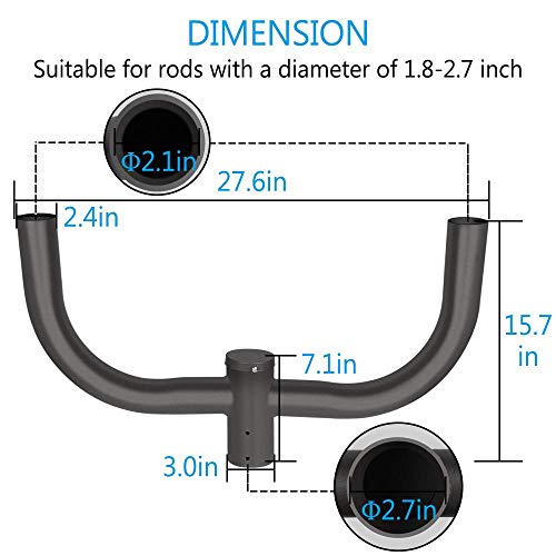 LEDMO Double Bullhorn Bracket LED Parking Lot Light 180 Degree Mounting Bracket Round Pole Double L Bracket Tenons for 2 Pack Dusk to Dawn Outdoor LED Shoebox Area Light Street Light Stadium Light