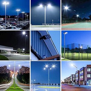 LEDMO Double Bullhorn Bracket LED Parking Lot Light 180 Degree Mounting Bracket Round Pole Double L Bracket Tenons for 2 Pack Dusk to Dawn Outdoor LED Shoebox Area Light Street Light Stadium Light