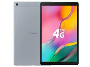 samsung galaxy tab a 10.1" (2019, wifi + cellular) full hd corner-to-corner display, 32gb 4g lte tablet & phone (makes calls) gsm unlocked sm-t515, international model (32 gb, silver)