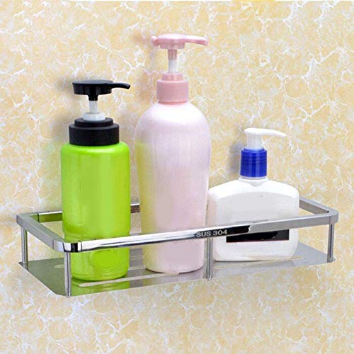 Yosoo Bathroom Wall Mounted Shelf,304 Stainless Steel Wall Mounted Shampoo Storage Basket Holder Organizer Bathroom Kitchen, 30 x 13 x 5 cm