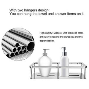 Yosoo Bathroom Wall Mounted Shelf,304 Stainless Steel Wall Mounted Shampoo Storage Basket Holder Organizer Bathroom Kitchen, 30 x 13 x 5 cm