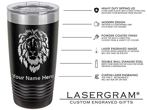 LaserGram 20oz Vacuum Insulated Tumbler Mug, Billiard Balls, Personalized Engraving Included (Black)