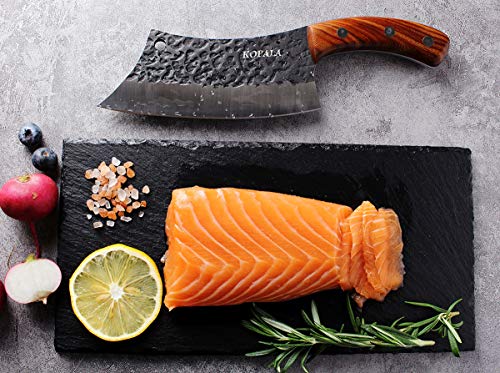 KOPALA Original Kitchen Knife Cleaver/Boning Knives Forged Multipurpose Grilling Knife Carbon Steel with Leather Sheath