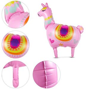  6 Pieces Llama Alpaca Foil Balloons,Llama Balloons Mylar Foil Animals Alpaca Balloons For Birthday Mexican Fiesta Luau Party Decorations