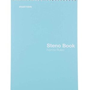 Mintra Office Steno Book - (BRIGHTS - Purp/Wht/Teal/Orange) - 6inx9in, 100 Sheets, 8 Pads/Pack, Narrow Ruled - Poly Cover, Notebook for writing notes in school, university, college, work, office