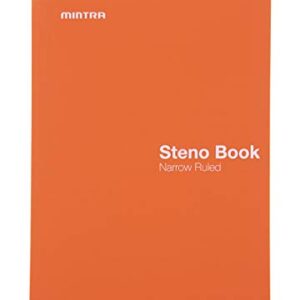 Mintra Office Steno Book - (BRIGHTS - Purp/Wht/Teal/Orange) - 6inx9in, 100 Sheets, 8 Pads/Pack, Narrow Ruled - Poly Cover, Notebook for writing notes in school, university, college, work, office