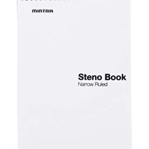 Mintra Office Steno Book - (BRIGHTS - Purp/Wht/Teal/Orange) - 6inx9in, 100 Sheets, 8 Pads/Pack, Narrow Ruled - Poly Cover, Notebook for writing notes in school, university, college, work, office