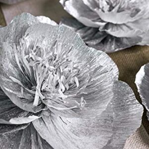 Letjolt Artificial Paper Flower Decorations for Wall Wedding Backdrop Birthday Party Baby Shower Bridal Shower Nursery Wall Decor(Silver Set 6)