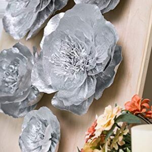 Letjolt Artificial Paper Flower Decorations for Wall Wedding Backdrop Birthday Party Baby Shower Bridal Shower Nursery Wall Decor(Silver Set 6)