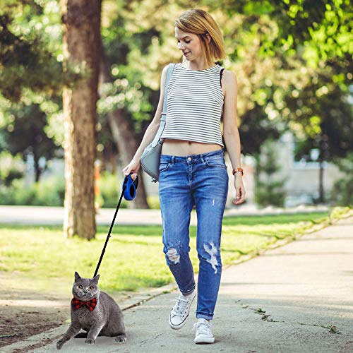 Retractable Dog Leash for Medium - Small Dogs and Cats 16.5FT Tangle Free, Heavy Duty Walking Leash with Anti Slip Handle, Pause and Lock Strong Nylon Tape, Store Dog Leash Retractable(Blue)